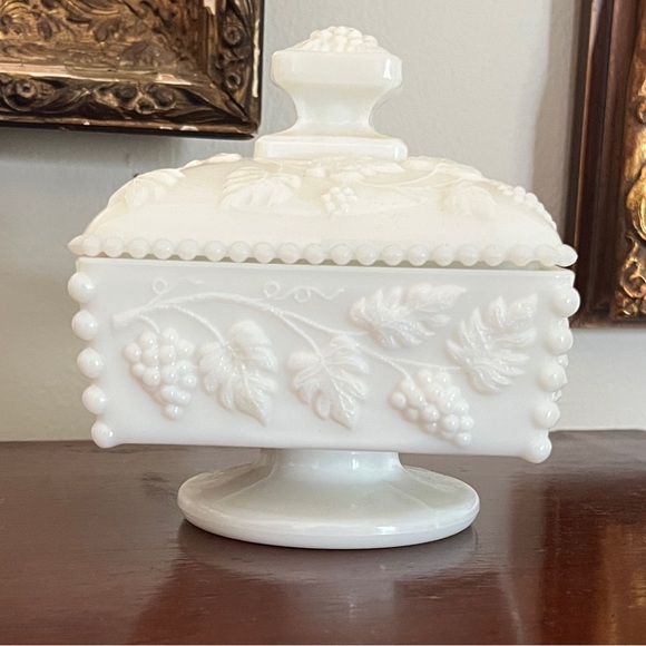 Milk Glass | Kitchen | Vintage Milk Glass Covered Candy Dish | Poshmark